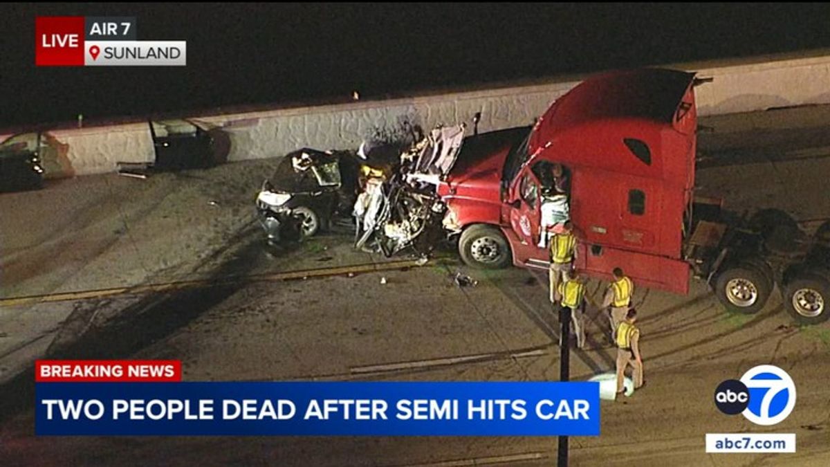 2 killed in violent crash involving semitruck on 210 Freeway in Sunland ...