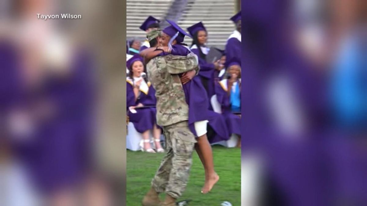 Emotional father-daughter reunion at graduation | Haystack News