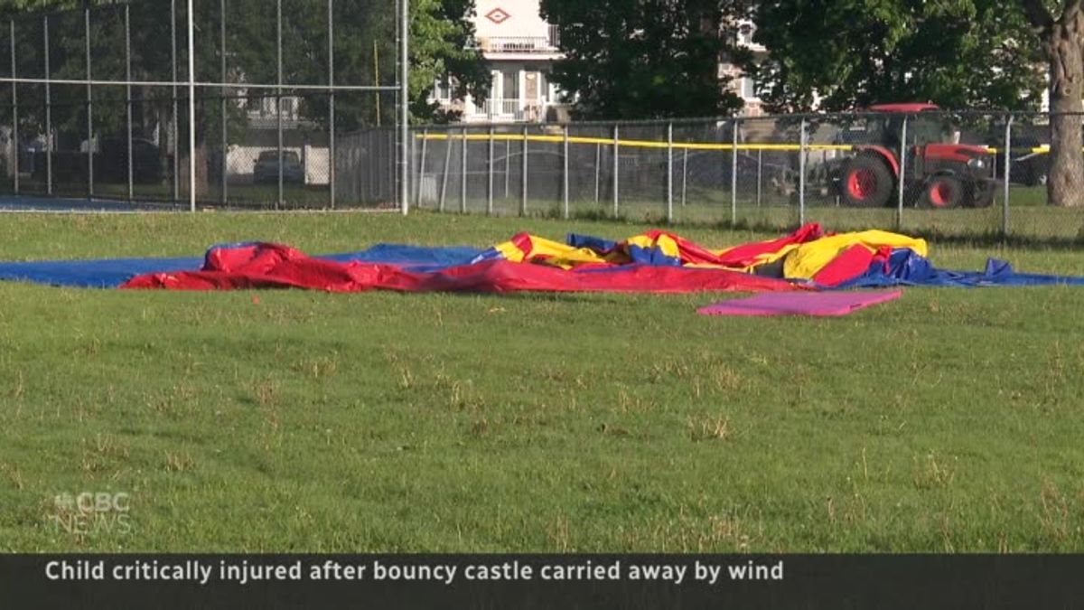 Girl critically injured when bouncy castle blown by storm | Haystack News