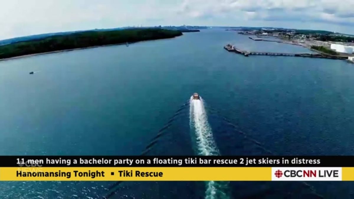 Floating tiki bar rescues 2 jet skiers in Halifax harbour | Hanomansing ...