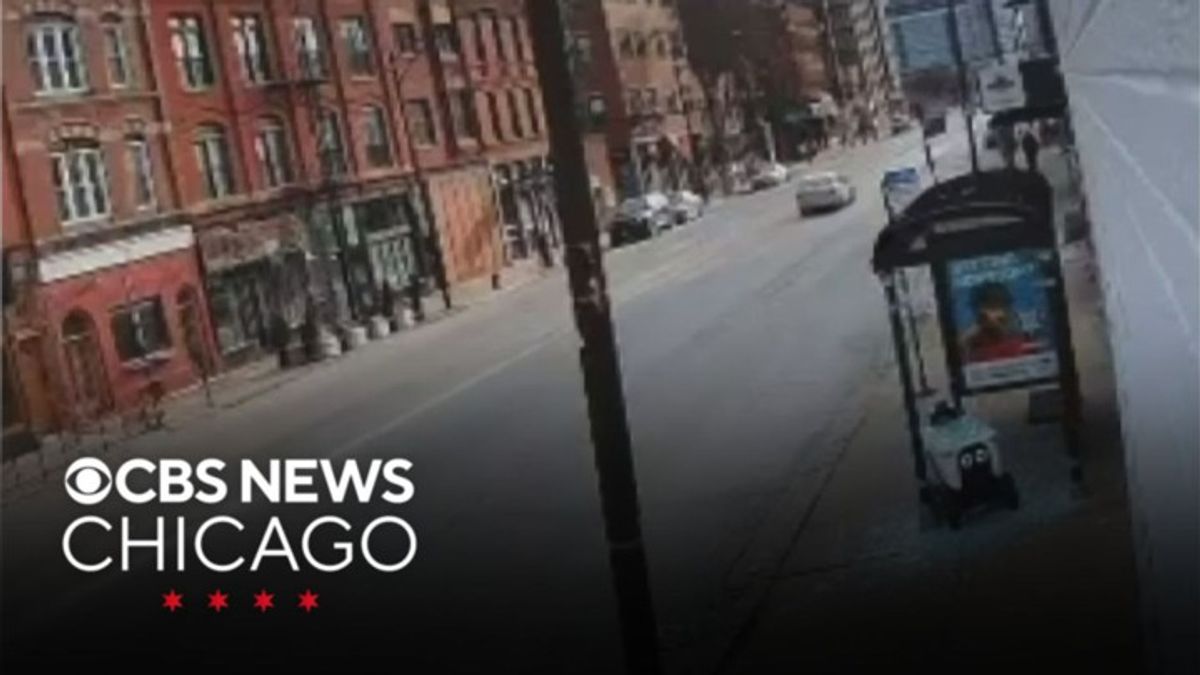 Video captures moment delivery robot crashes into CTA bus shelter in ...