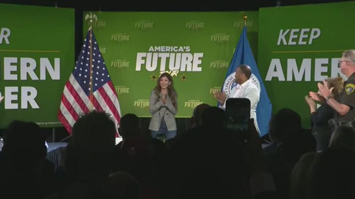 Homeland Director Kristi Noem talks Canadian border at Detroit town ...