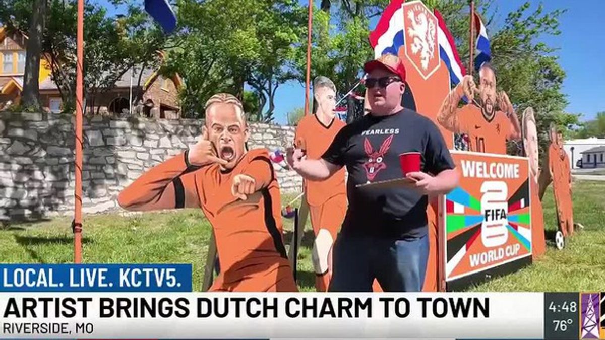Welcome, Netherlands! Riverside artist completes World Cup display ...