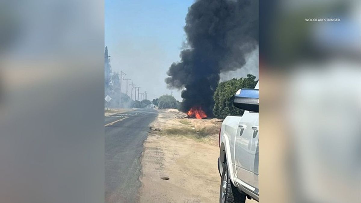 Plane crashes and catches fire near Woodlake killing one person ...