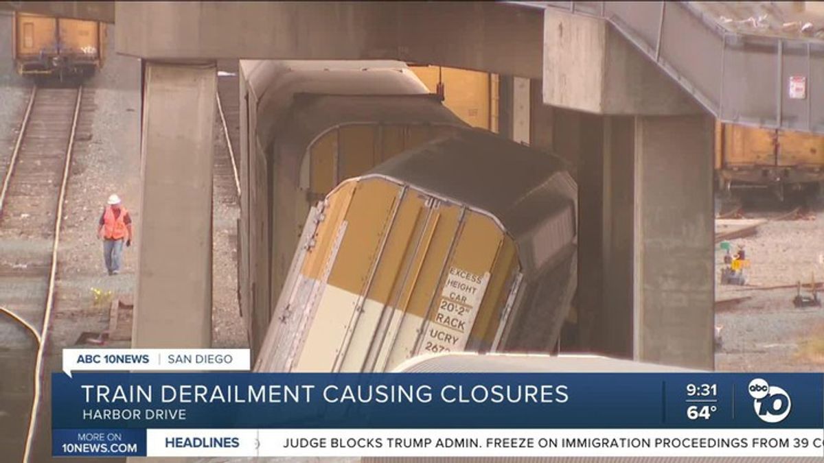 Train derailment causes road closure on Harbor Drive | Haystack News