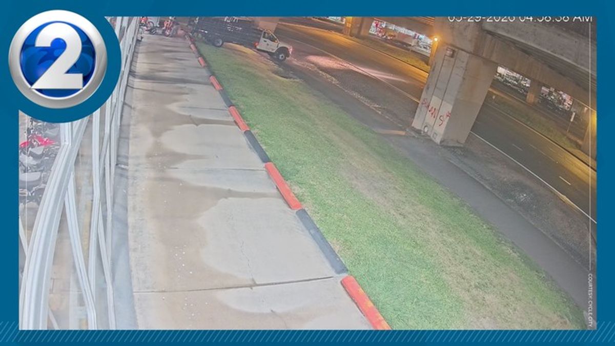 Caught on camera: Truck smashes into Honolulu motorcycle dealership ...