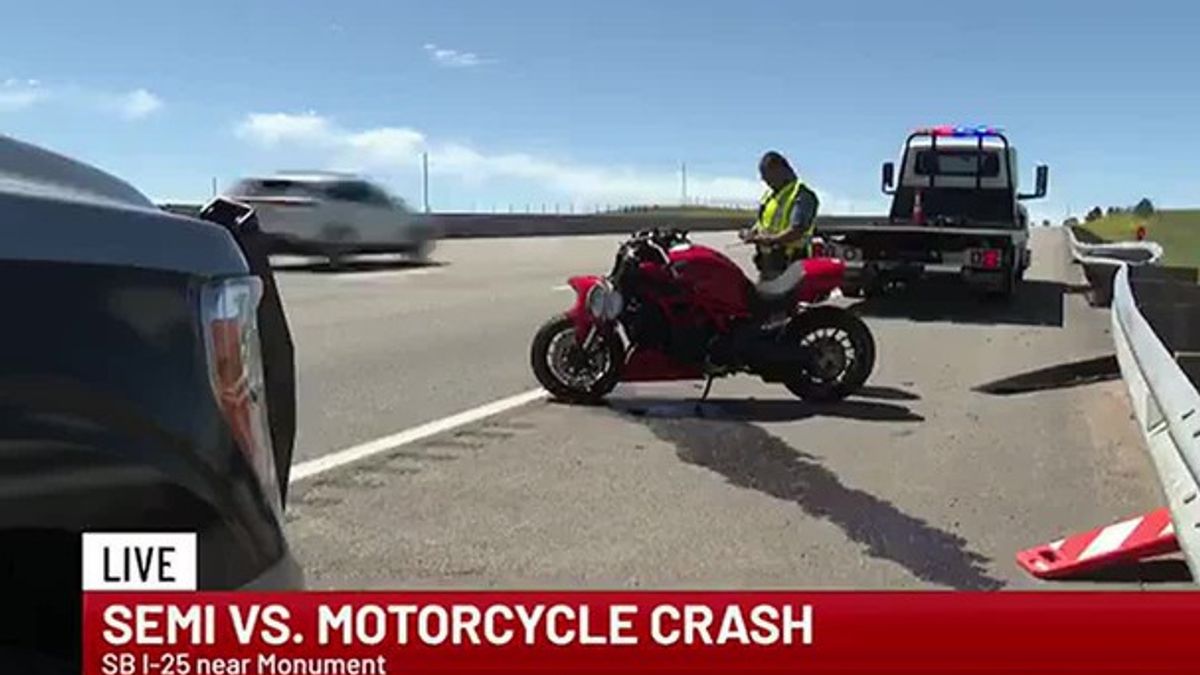 Semi vs. motorcycle crash along I-25 north of Monument | Haystack News