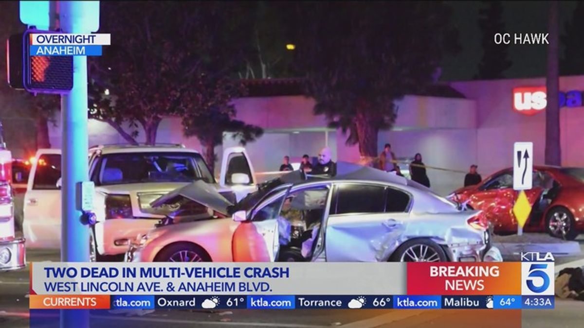 2 dead after driver runs red light, slams into multiple cars in Anaheim ...