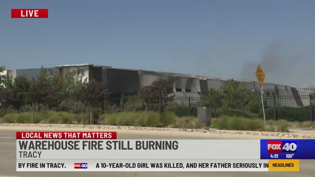 Firefighters battling hotspots in second day of Tracy warehouse fire ...
