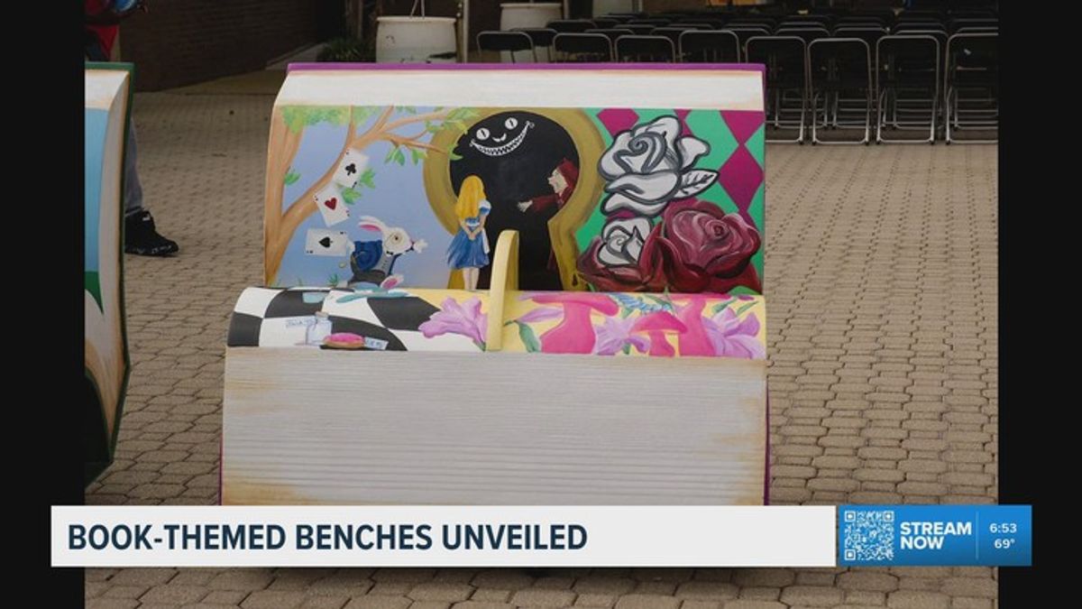 Longview library unveils literary-themed book benches in public art ...