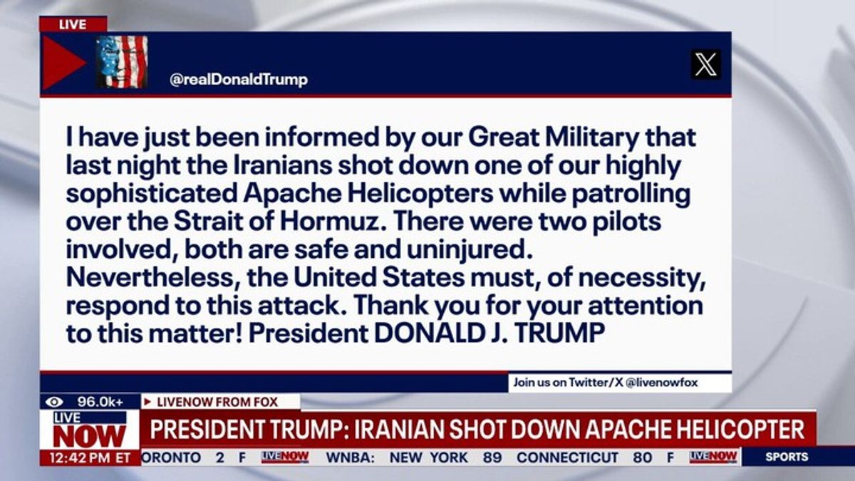 Trump confirms US helicopter shot down by Iran | Haystack News