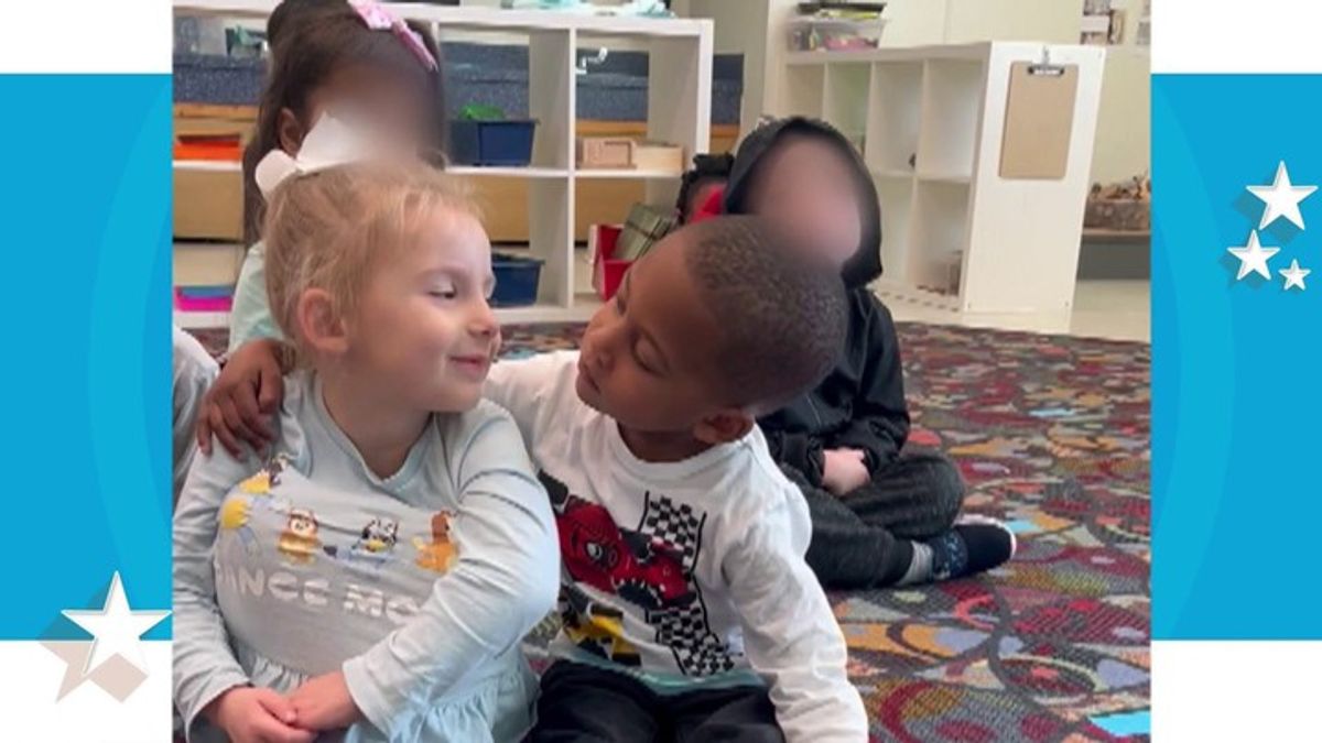 Smooth toddler pulls classic yawn-shoulder grab on his crush | Haystack ...