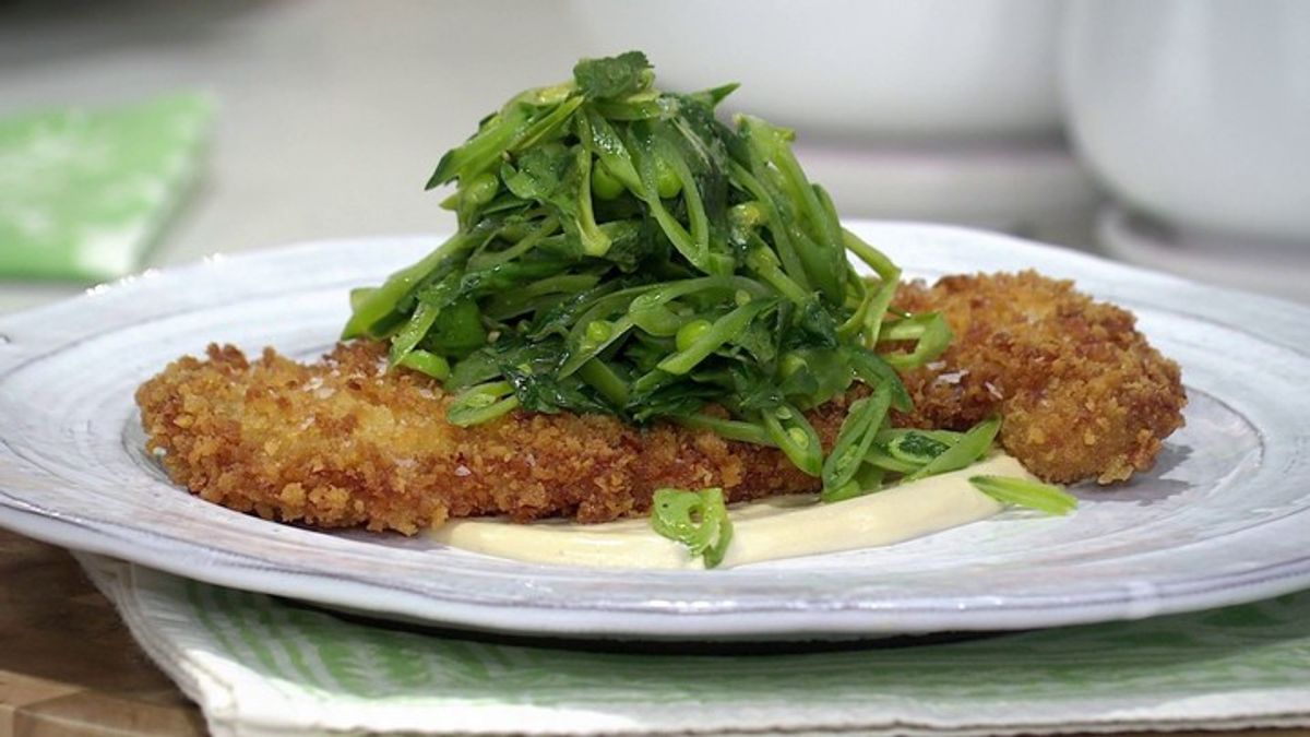 Crispy Pressed Chicken and Spring Pea Salad: Get the Recipes | Haystack ...