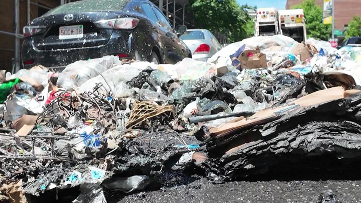 2 DSNY workers hospitalized after garbage truck fire in Prospect ...
