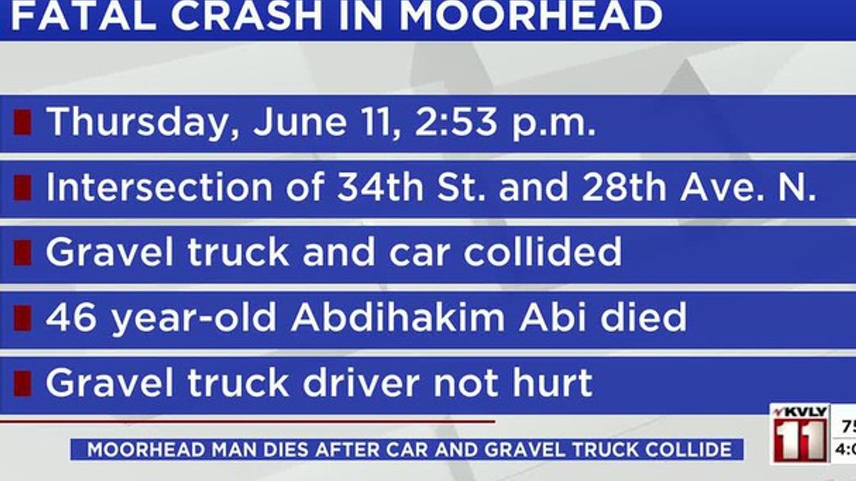 Moorhead man dies after car and gravel truck collide | Haystack News