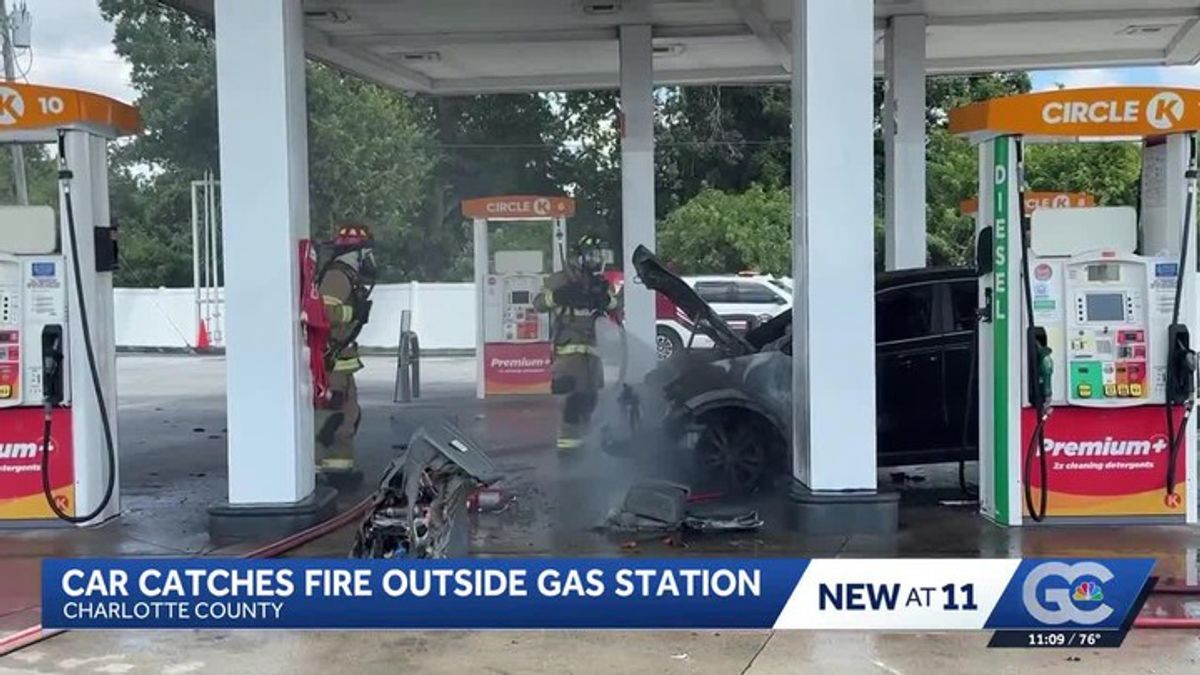 Charlotte County crews battle vehicle fire at Circle K gas station on ...
