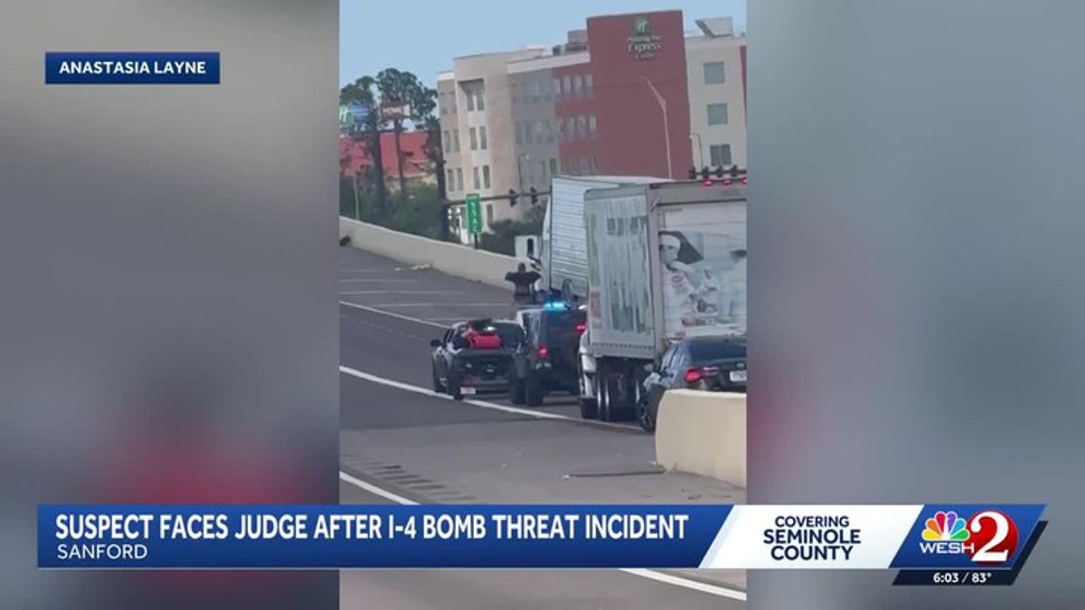 Video shows moment semitrailer driver arrested after bomb scare shuts ...