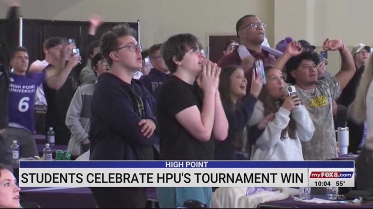 High Point University students celebrate upset NCAA win against ...