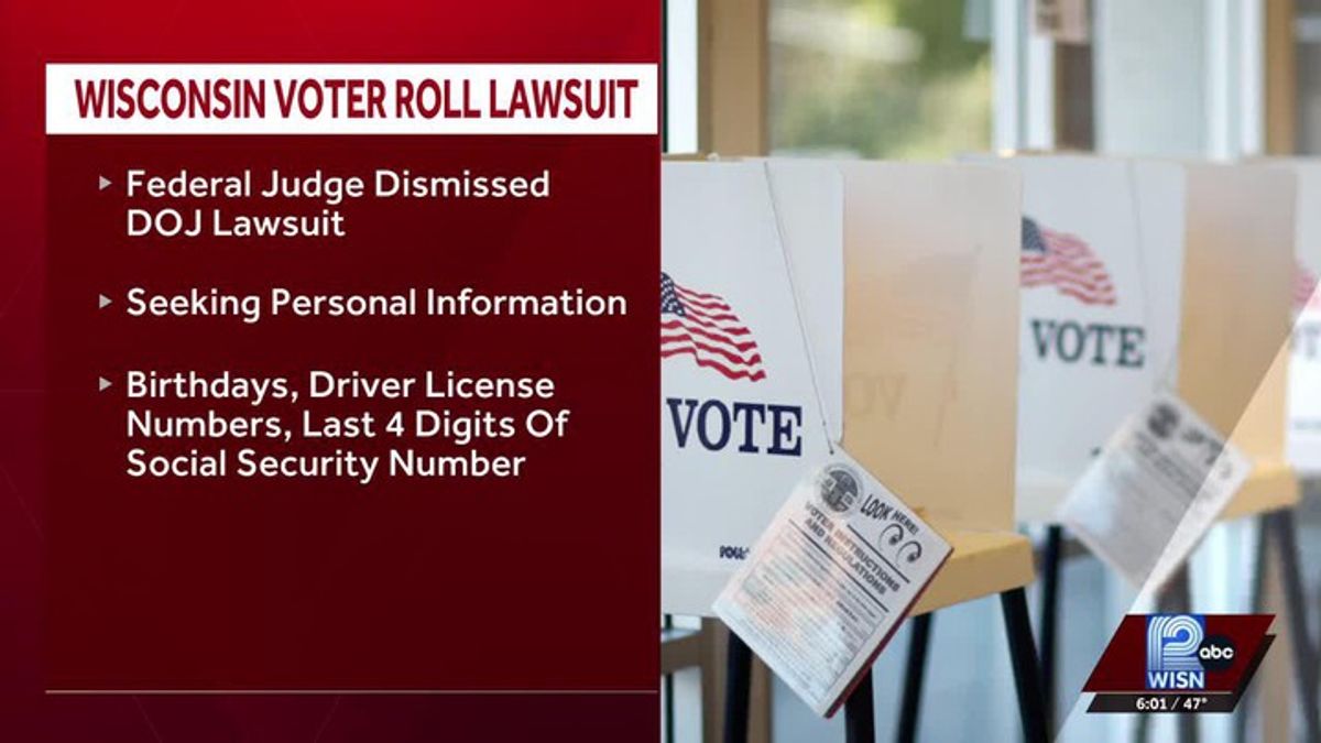 Federal judge dismisses DOJ's lawsuit for Wisconsin voter data ...