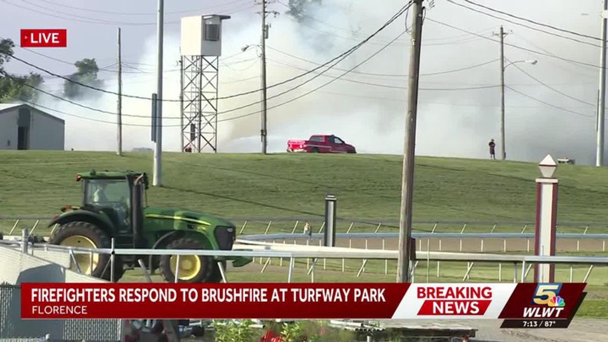 Large brush fire breaks out at Turfway Park in Florence | Haystack News
