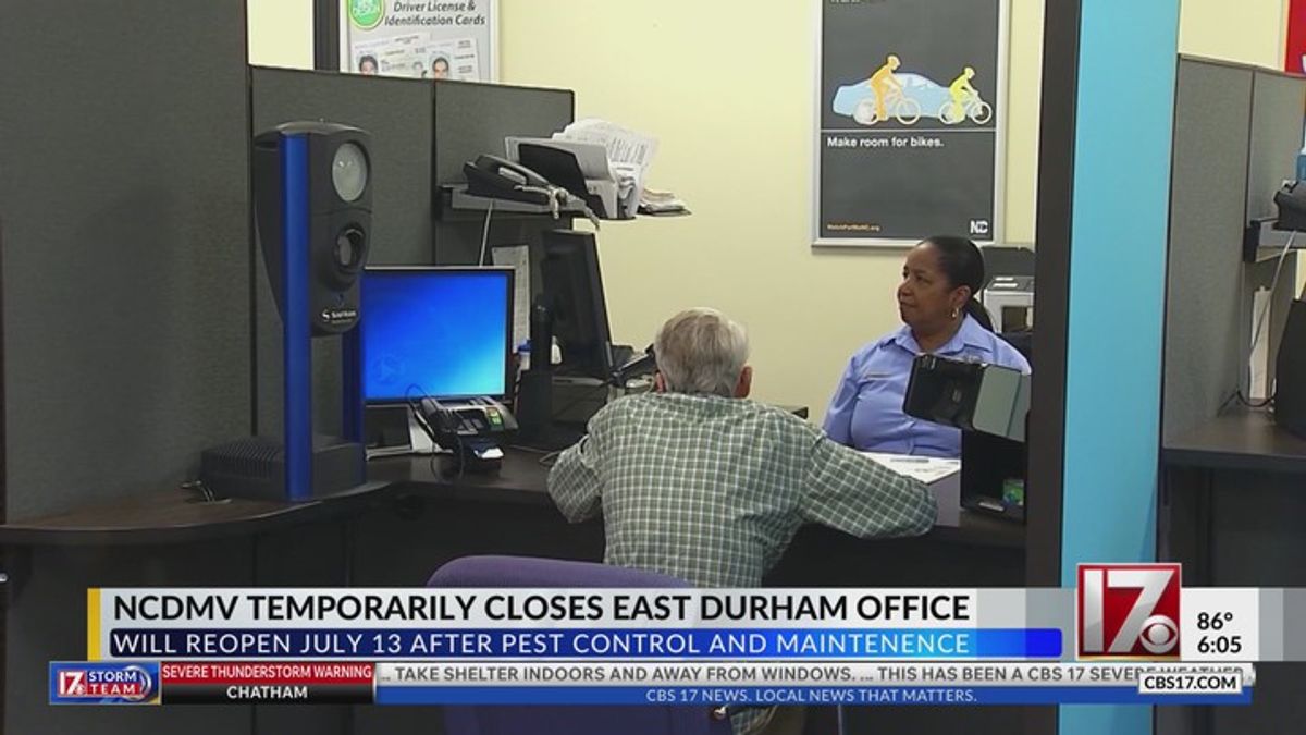 East Durham driver's license office temporarily closed because of bed ...