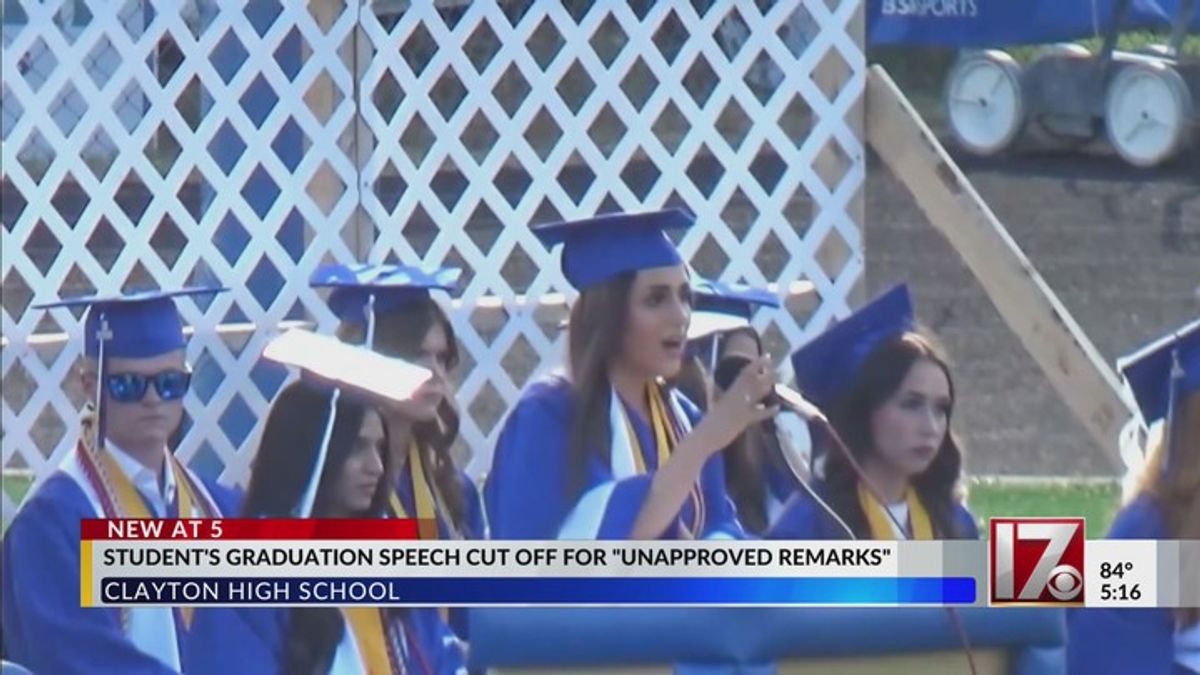 Clayton High School student's graduation speech cut off | Haystack News