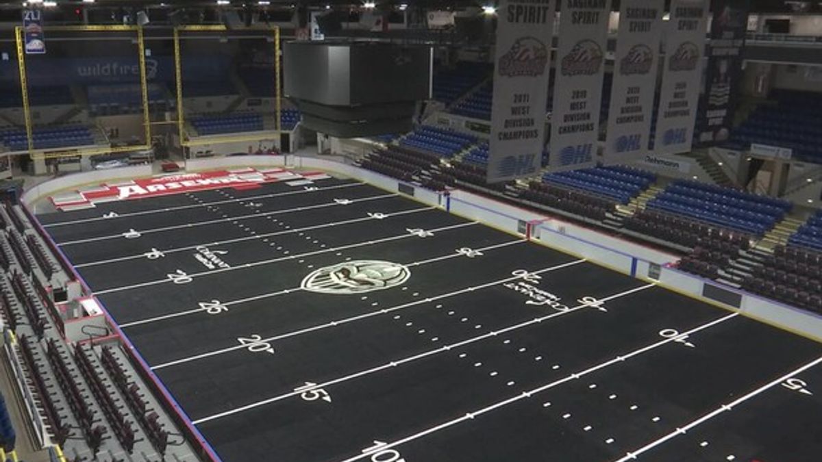 Michigan Arsenal install new turf at the Dow Event Center ahead of home ...
