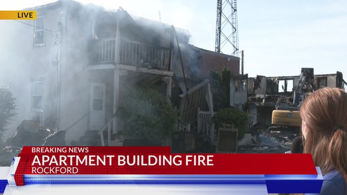 Fire destroys apartment complex in Rockford; firefighter injured ...