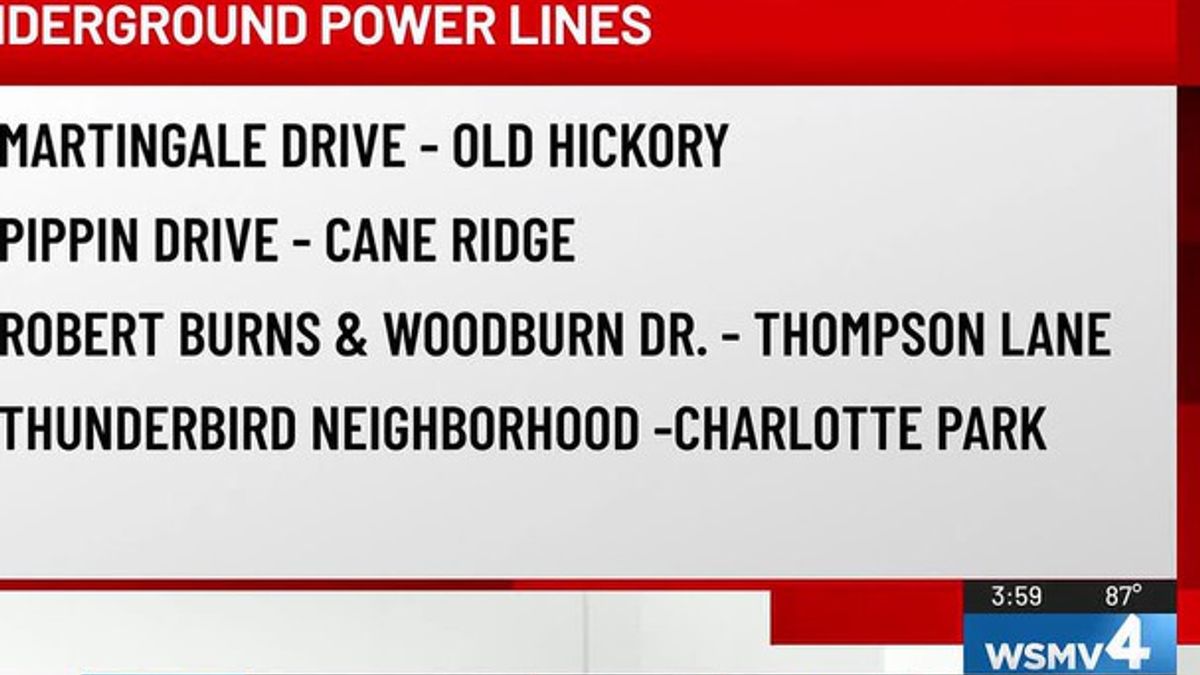 Nashville Electric Service unveils these neighborhoods and streets will ...