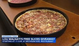 Lou Malnati's giving away free deep dish pizza slices at downtown ...