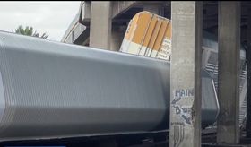 Train derailment damages Harbor Drive Bridge in East Village; closed to ...