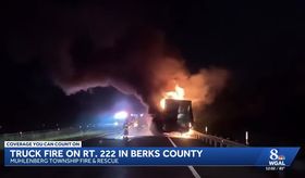 Tractor-trailer hauling Turkey Hill iced tea catches fire on Route 222 ...