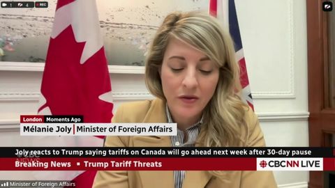 Joly reacts to Trump saying tariffs on Canada will go ahead next week ...