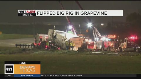 Semi-truck flips in Grapevine | Haystack News