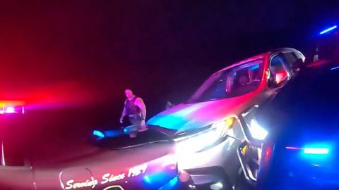 Officer tells driver in out-of-control car to crash into him | Haystack ...