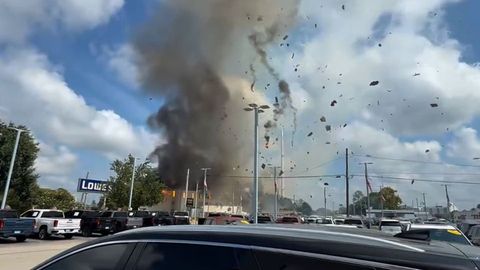 Gas line explosion sends debris flying | Haystack News