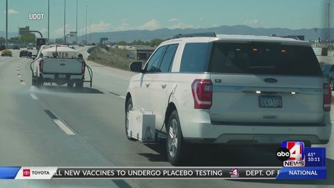 UDOT uses spray vehicles to check visibility of road markers | Haystack ...