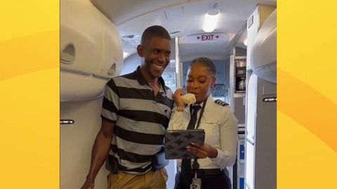 Watch the heartfelt moment a pilot surprised her dad on flight ...