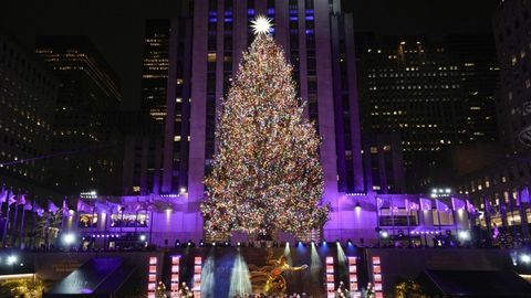Rockefeller Center tree lighting ceremony proceeds despite protests ...