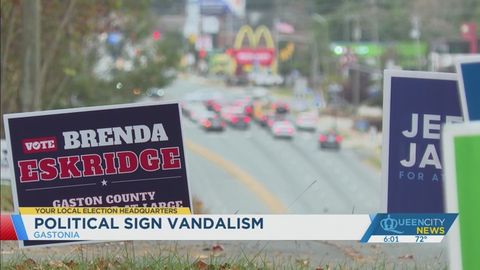 Video footage shows campaign signs vandalized in Gastonia | Haystack News