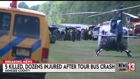 5 killed, dozens hurt in tour bus crash east of Buffalo | Haystack News