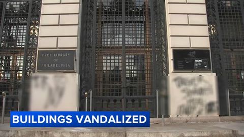 Suspect wanted for vandalism at Congress Hall, Parkway Central Library ...