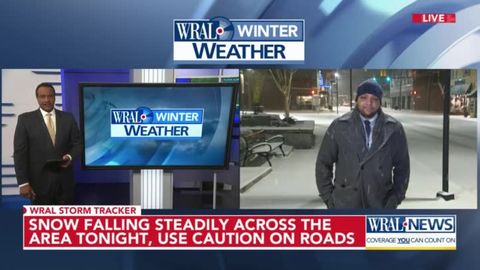 Snow falling steadily across central NC; use caution on the roads ...