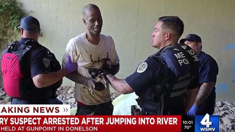 Robbery suspect arrested after jumping into river | Haystack News