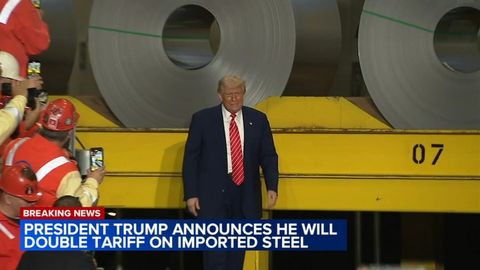 Trump tells US steelworkers he's going to double tariffs on foreign ...
